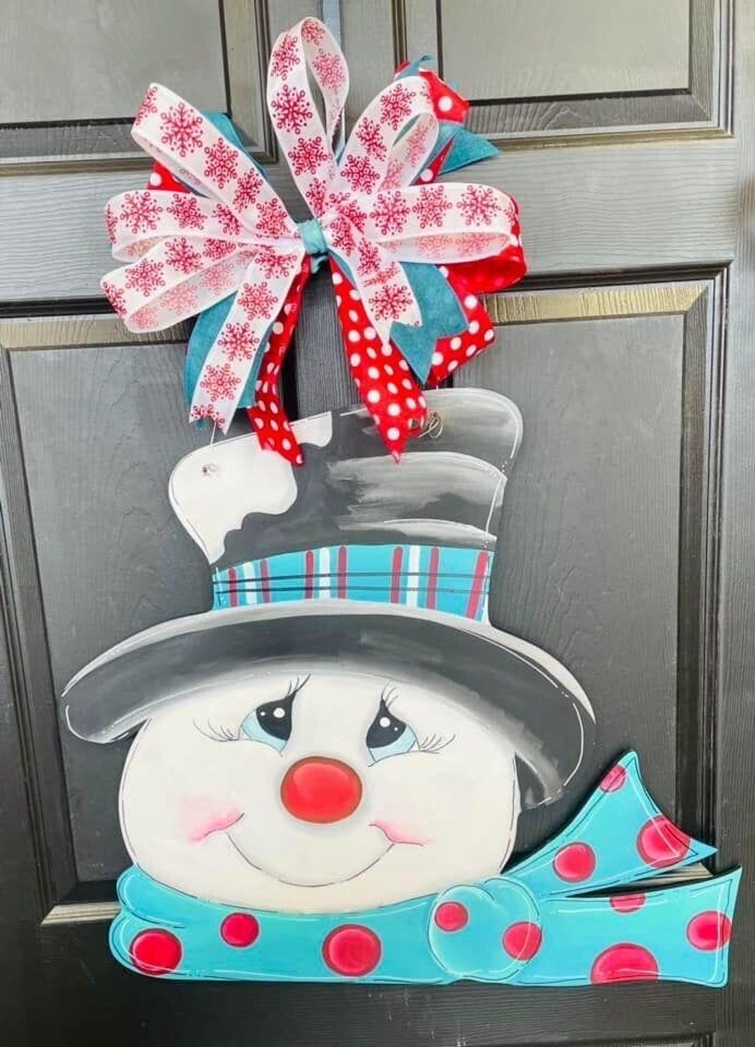 Christmas-winter Snowman With Scarf - Etsy