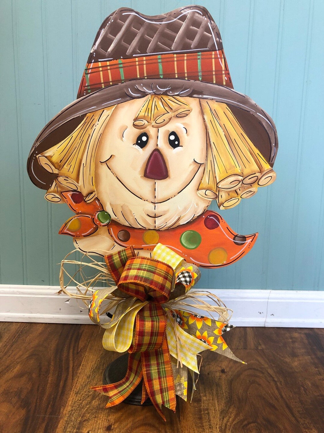 Fall/autumn Scarecrow Face Interchangeable Table Topper - Etsy