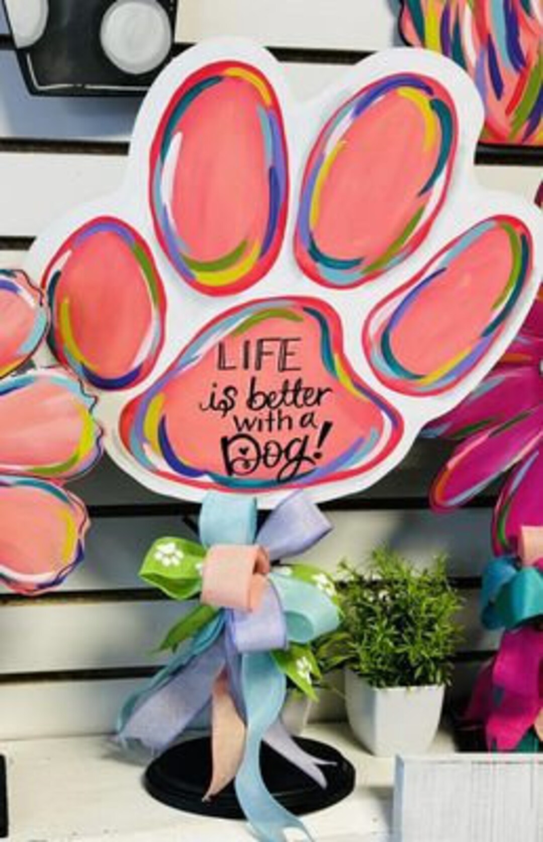 Pets/animals Colorful Dog Paw Print Interchangeable Table Topper - Etsy