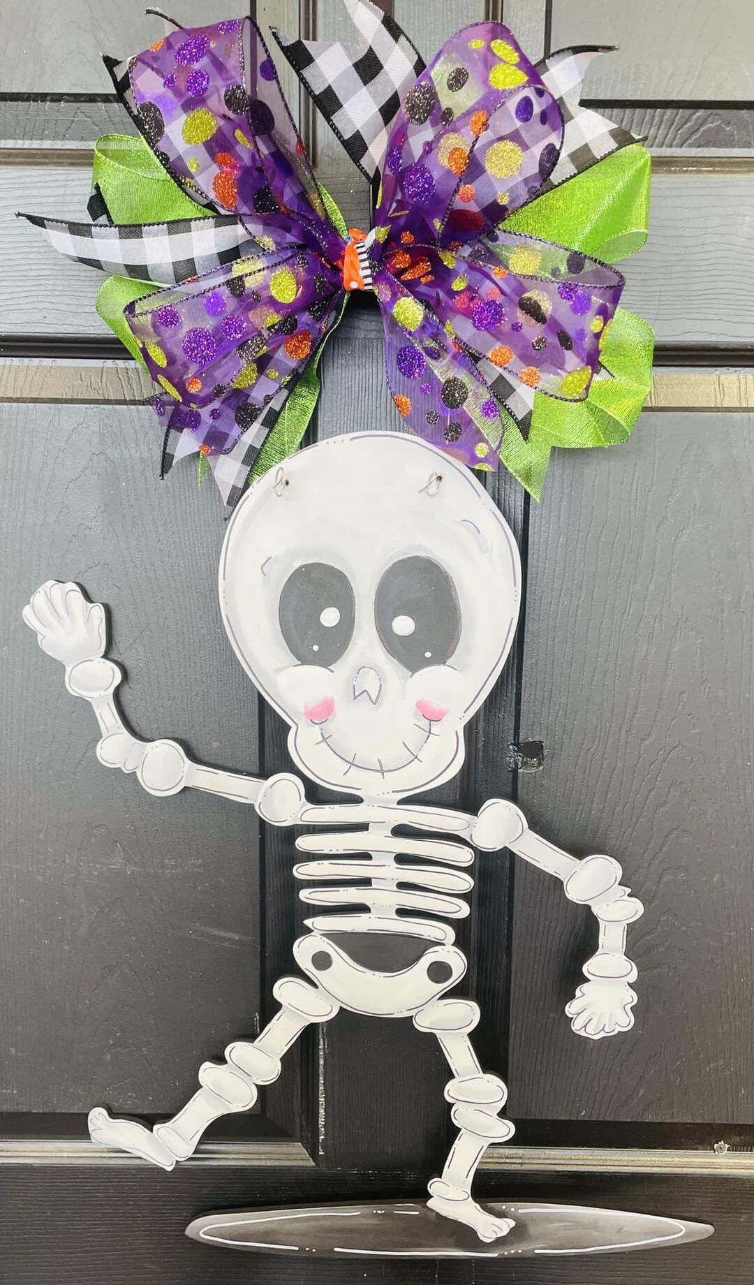 Fall-halloween-skeleton Door Hanger - Etsy