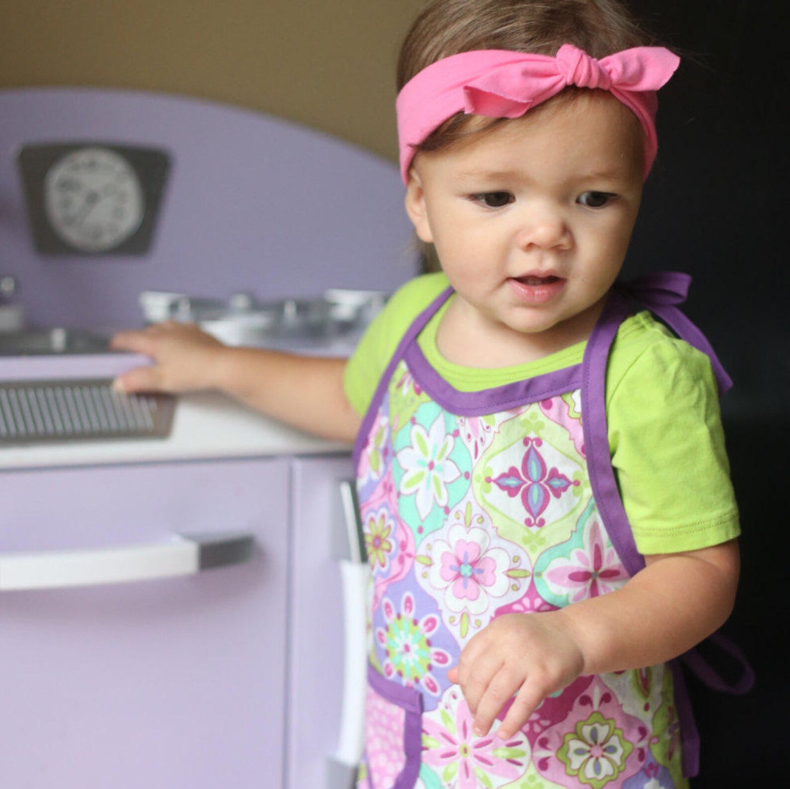 Purple Kids Apron, Little Girls Apron, Child Apron, Toddler, Lavender ...