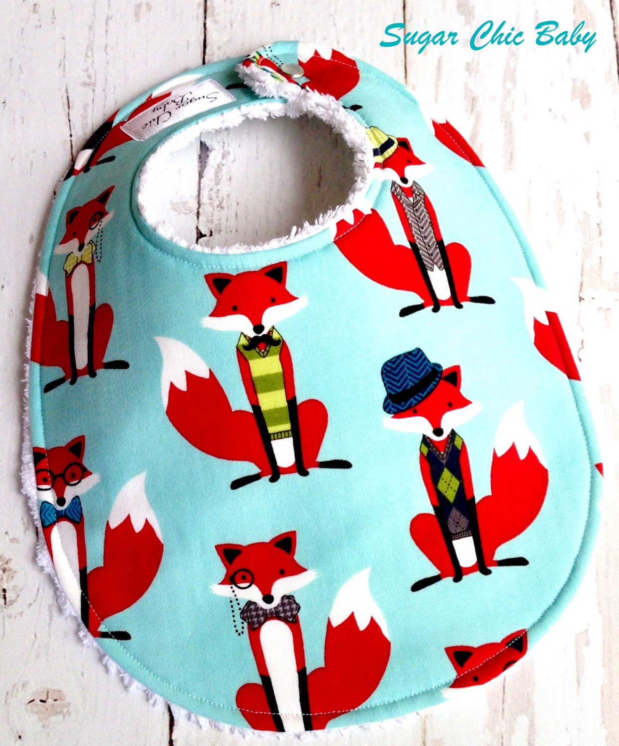 Fox Baby Bibs for Baby Boy Set of 2 Triple Layer Chenille - Etsy