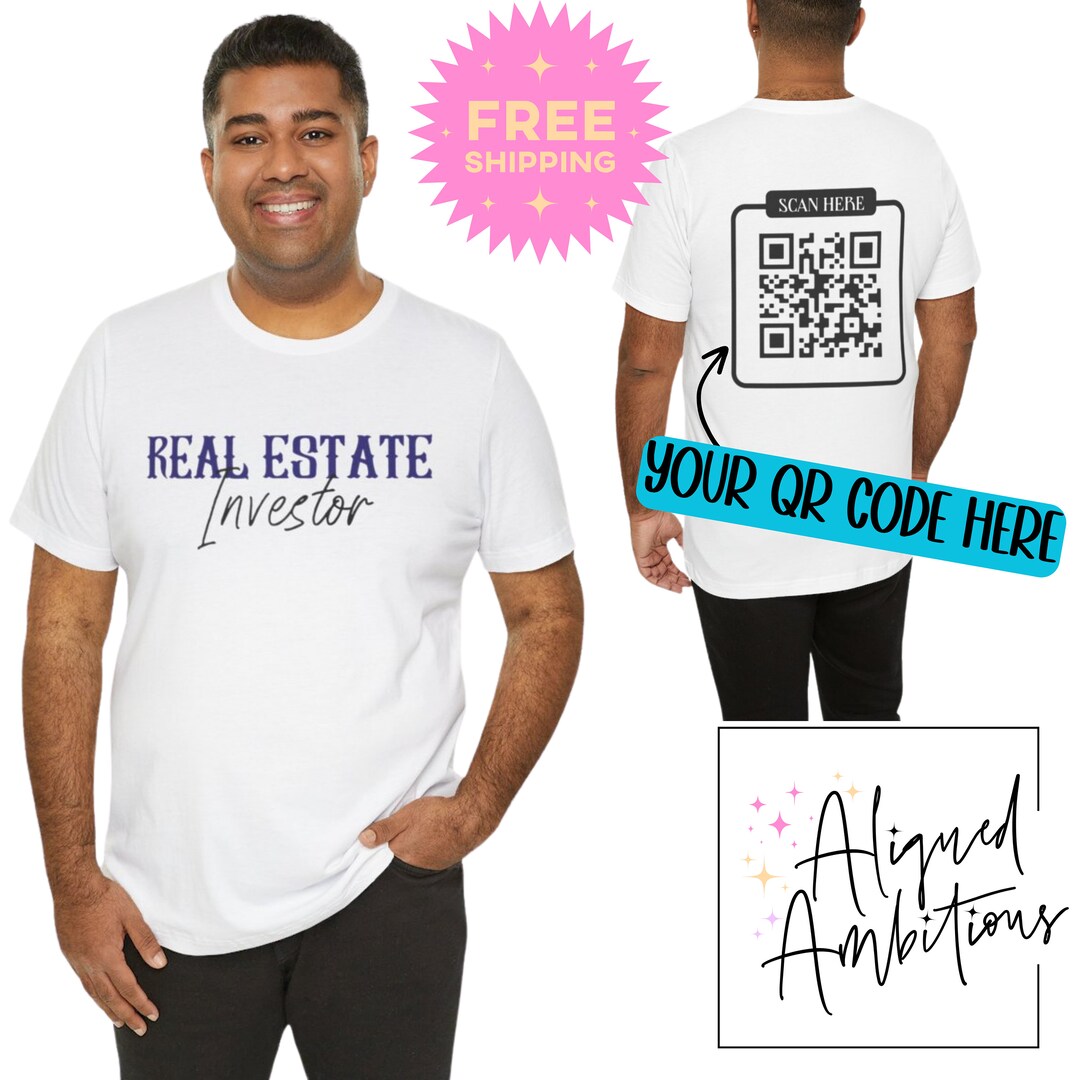 Customized Real Estate Investor QR Code T-shirt - Perfect Personalized ...