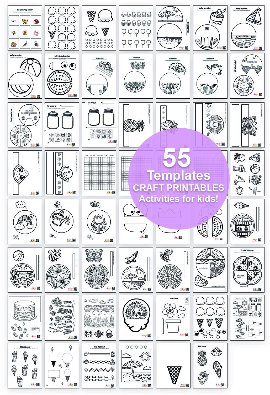 Summer Printable | Summer Craft for Kids | Craft Bundle | Print Design ...