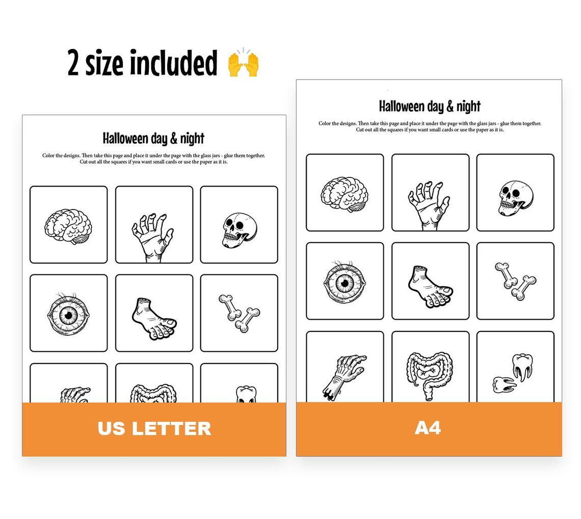 Halloween Spooky Jar Cards: Flashlight Reveal Game (PDF) - Etsy