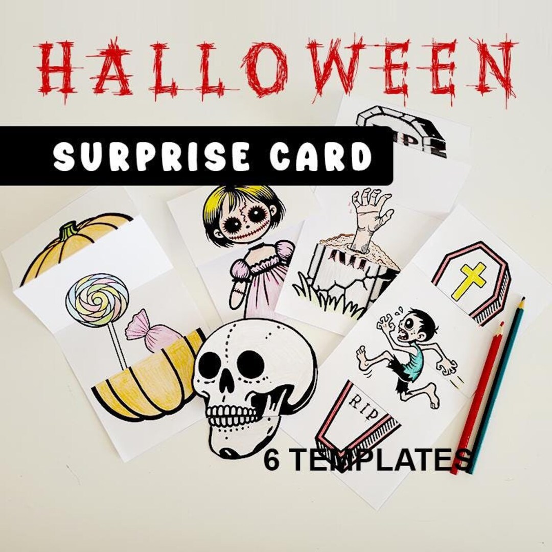 Halloween Printables Surprise Cards Halloween Crafts for Kids Spooky ...
