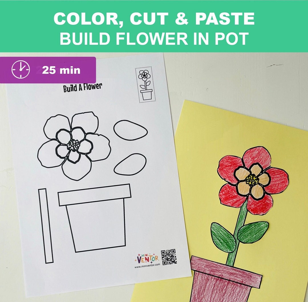 Build A Flower Crafts Spring Crafts for Kids Pot Design Printables ...