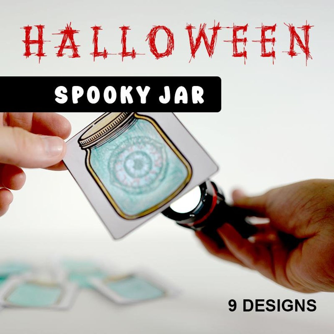 Halloween Spooky Jar Cards: Flashlight Reveal Game (PDF) - Etsy