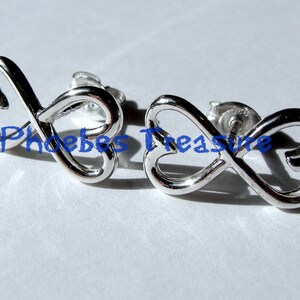 Infinity Studs Infinite Heart Post Earrings Sterling Silver Infinity ...