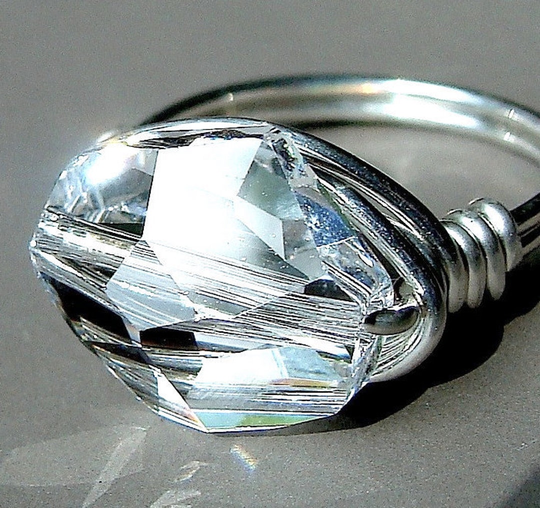 AB Swarovski Crystal Ring 16mm AB Swarovski Crystal Cosmic Cocktail ...