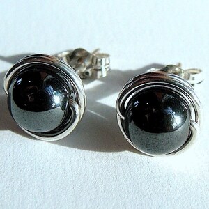 Hematite Studs 4mm 6mm or 8mm Hematite Earrings Post Earrings Wire ...