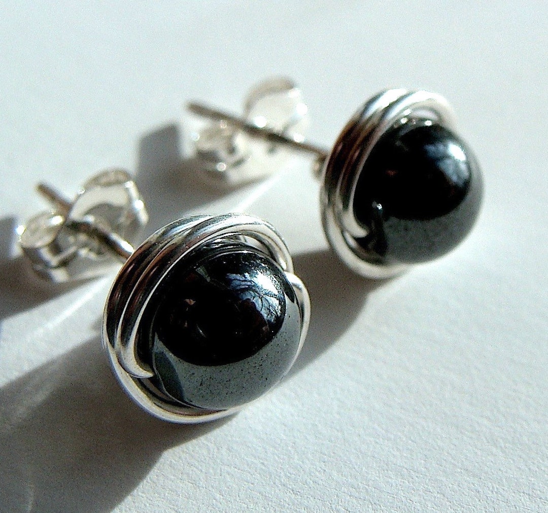 Hematite Studs 4mm 6mm or 8mm Hematite Earrings Post Earrings Wire ...