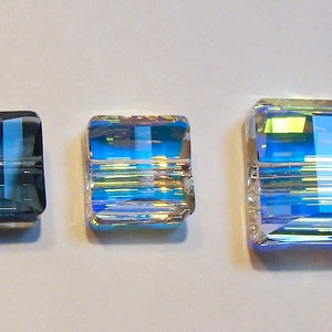 Square Ring Square AB Crystal Swarovski Crystal 10mm or 14mm Cocktail ...
