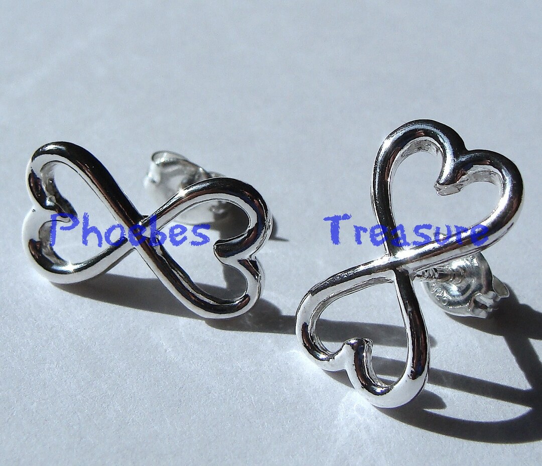 Infinity Studs Infinite Heart Post Earrings Sterling Silver Infinity ...