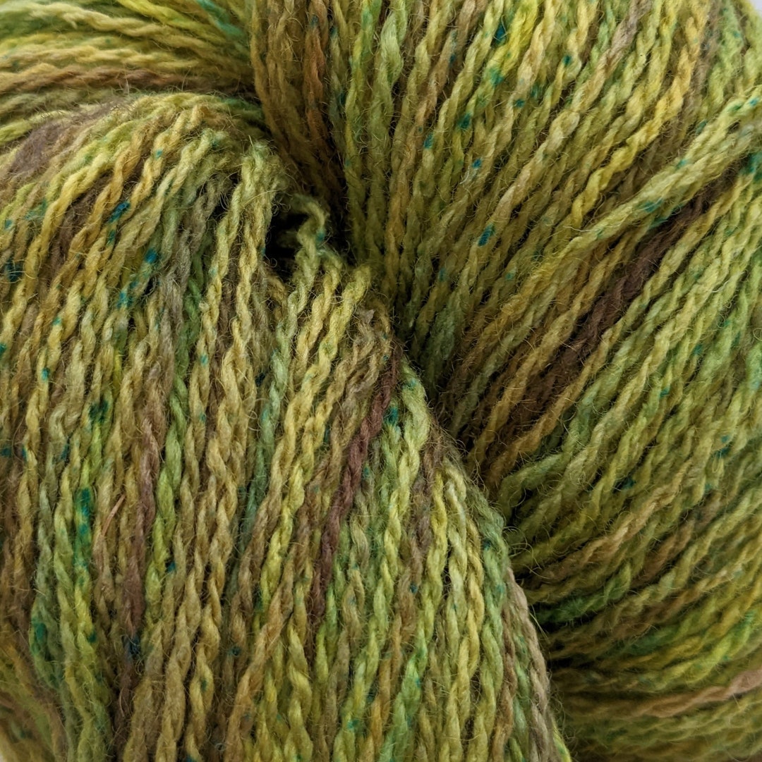 Moss Silky Blues BFL & Silk Noil Fingering Weight Yarn 100 Grams - Etsy