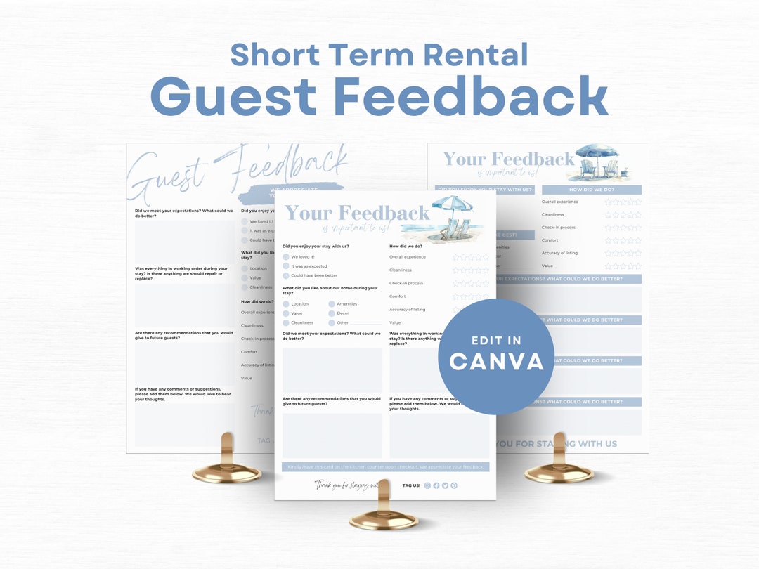 Airbnb Guest Feedback Form, Editable Canva Template, Comment ...