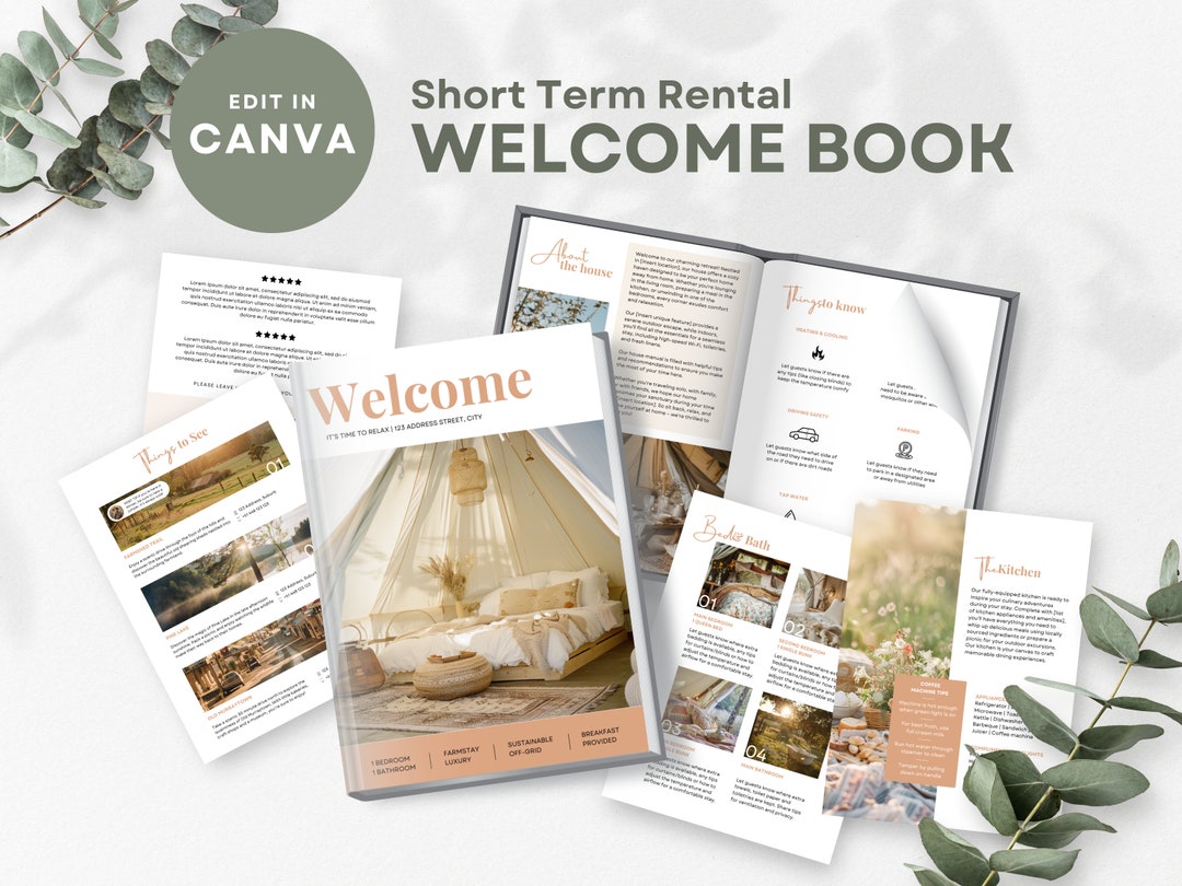 Airbnb Welcome Book Minimalist, Guidebook, Printable and Digital ...