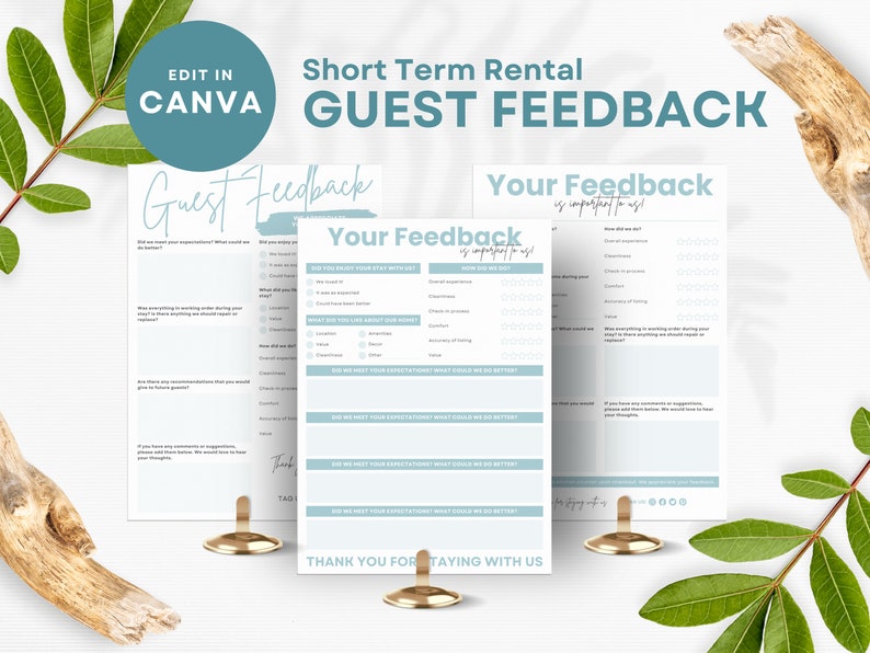 Airbnb Guest Feedback Form, Editable Canva Template, Comment ...