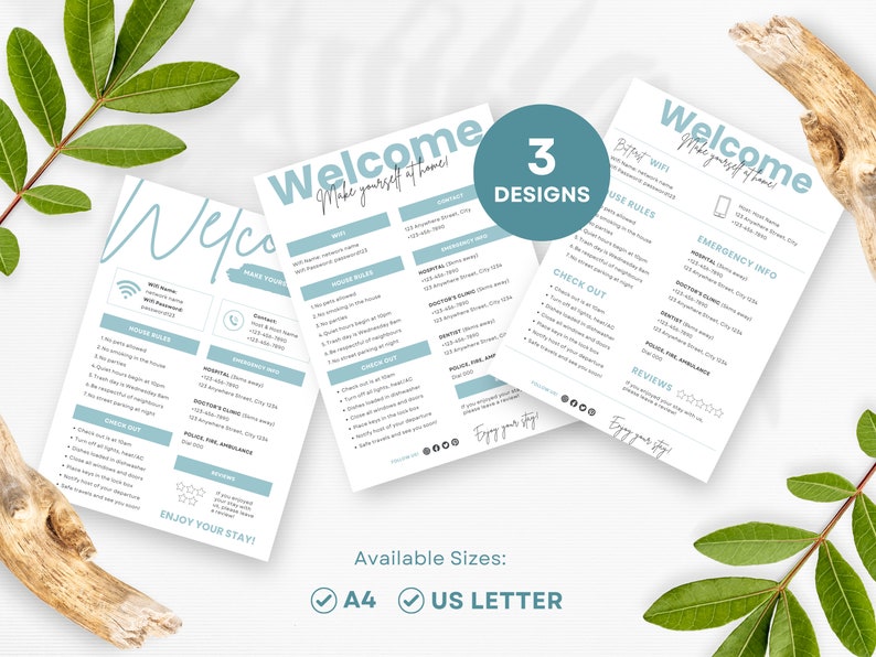 Welcome Sign for Airbnb Hosts, Vacation Rental Printable, Guest Arrival ...