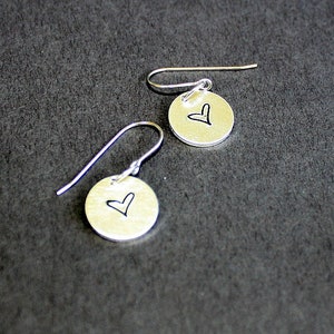 Small Heart - Hand Stamped Earrings - Zodiac Jewelry - Aluminum and ...