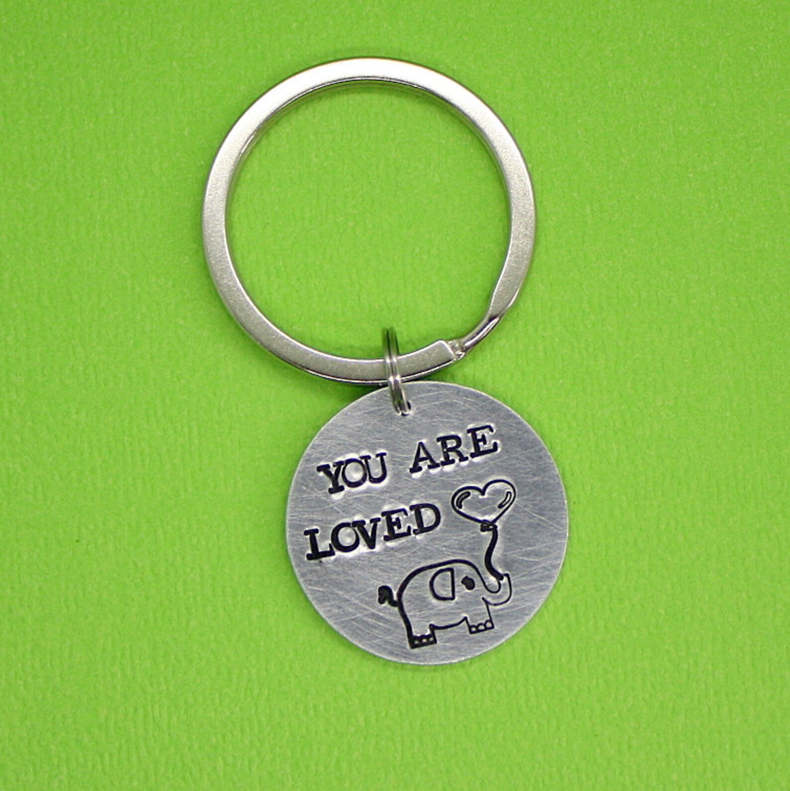 You Are Loved Key Chain - Hand Stamped Key Ring - Etsy