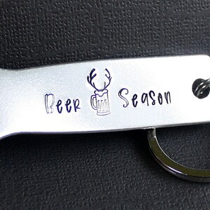 Beer Season Bottle Opener Key Ring Hand Stamped Accessories - Etsy