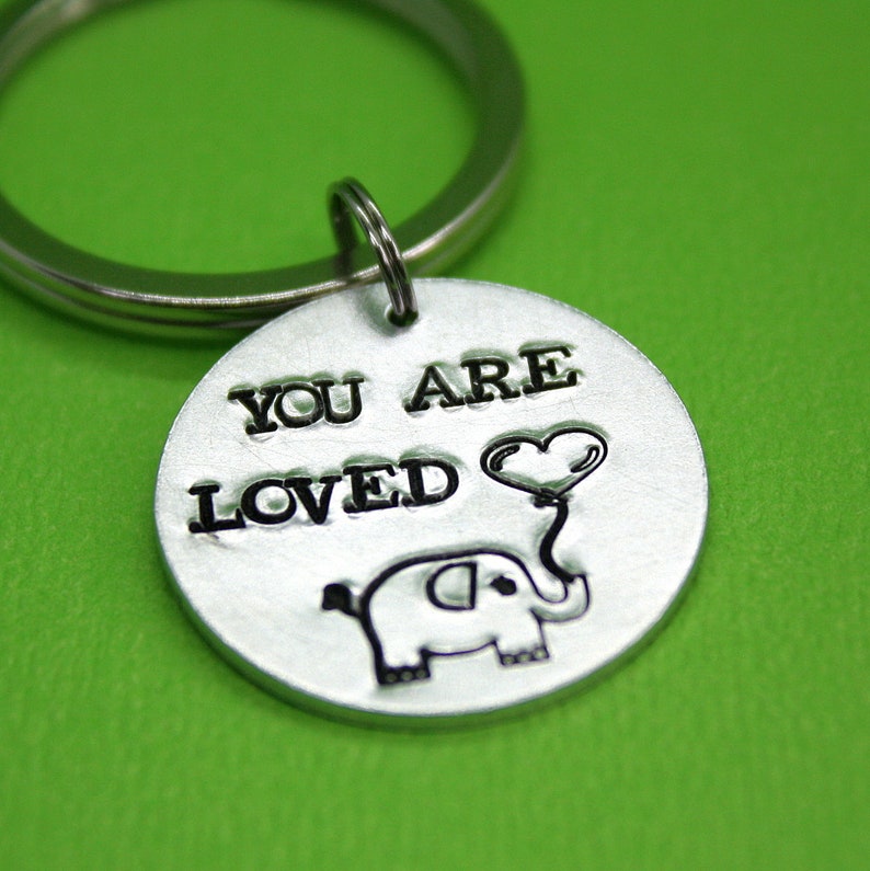 You Are Loved Key Chain Hand Stamped Key Ring | Etsy