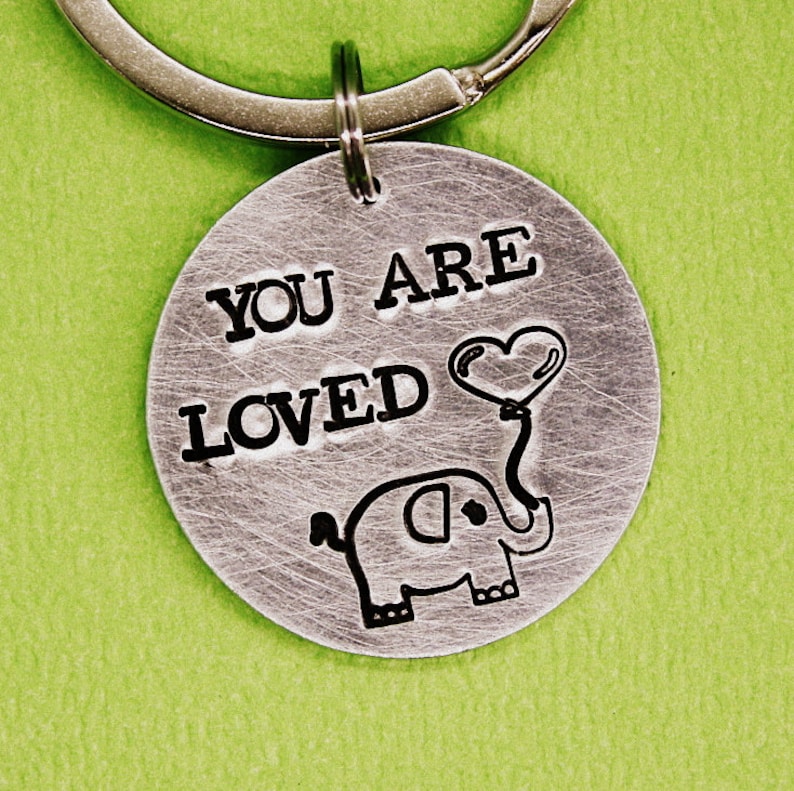 You Are Loved Key Chain - Hand Stamped Key Ring - Etsy