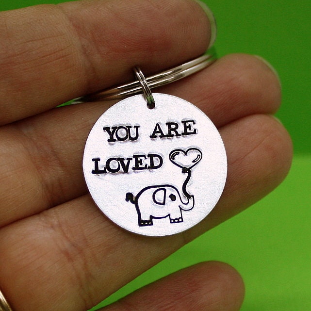 You Are Loved Key Chain - Hand Stamped Key Ring - Etsy