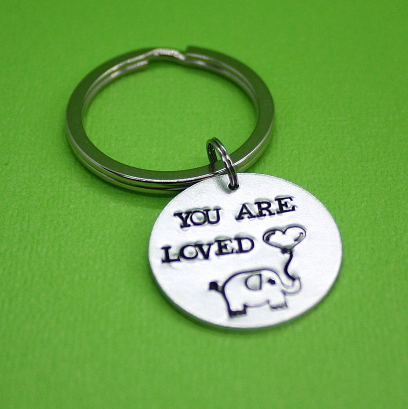 You Are Loved Key Chain - Hand Stamped Key Ring - Etsy