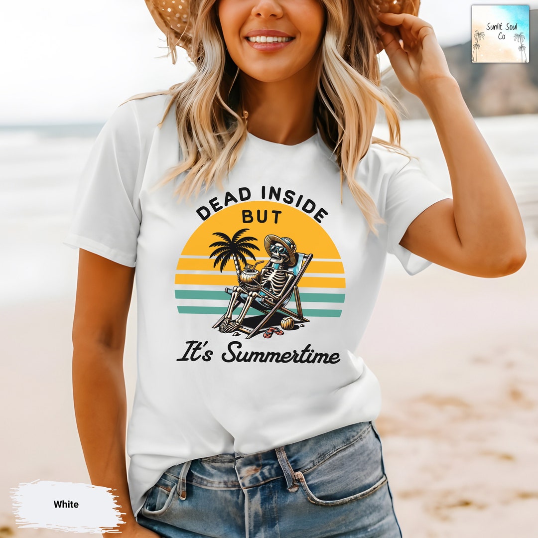 Funny Summer Shirt Skeleton Beach T-shirt Gift for Summer Skeleton ...