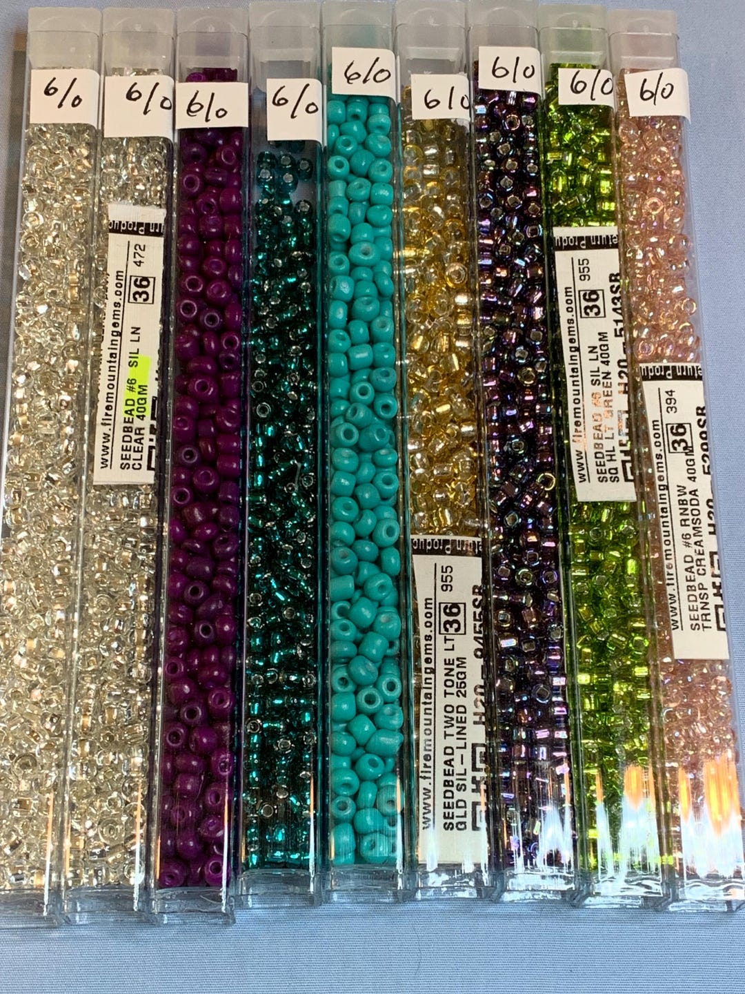 6/0 Seed Beads in Nine 6 Inch Tubes Mixed Colors #102 - Etsy