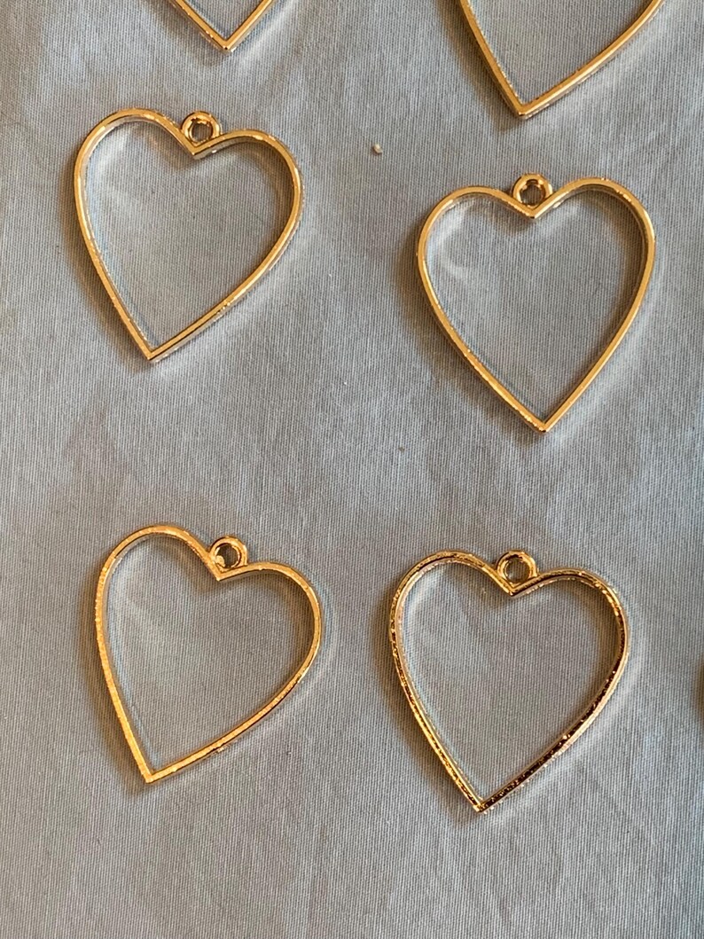 50 Cabochon Bezel Hears for Resin or Clay Golden - Etsy