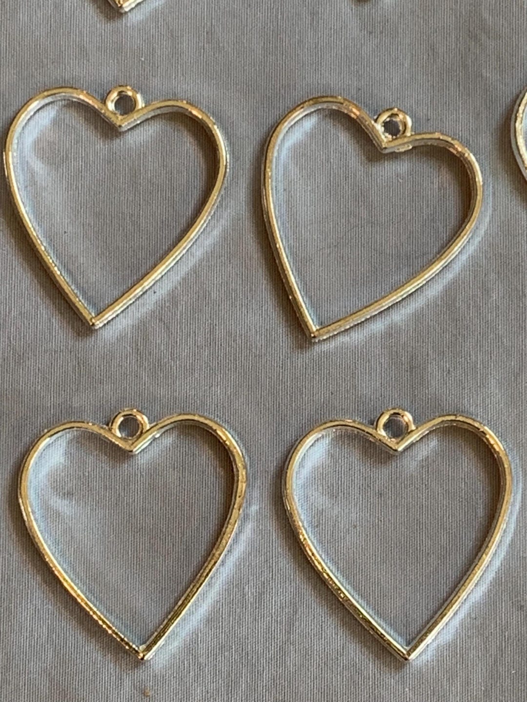 50 Cabochon Bezel Hears for Resin or Clay Silvertone - Etsy