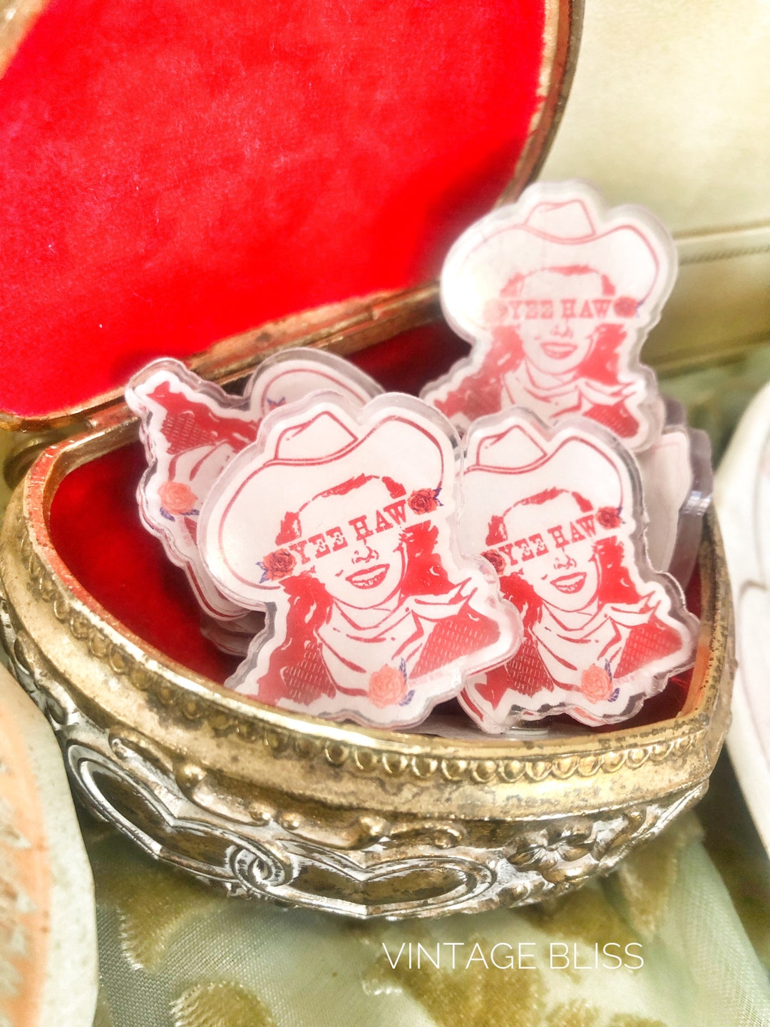 Yeehaw Cowgirl Acrylic Hat Pin - Etsy