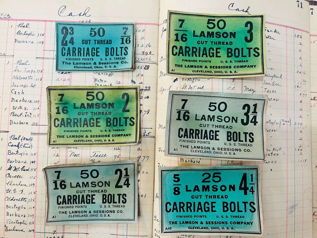 Set of 6 Vintage Carriage Bolts Labels - Etsy