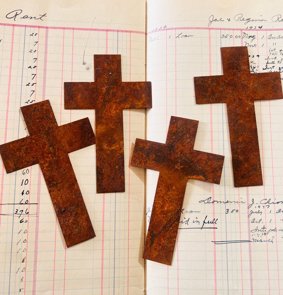 Set of 4 Rusty Metal Crosses Cross 4” - Etsy