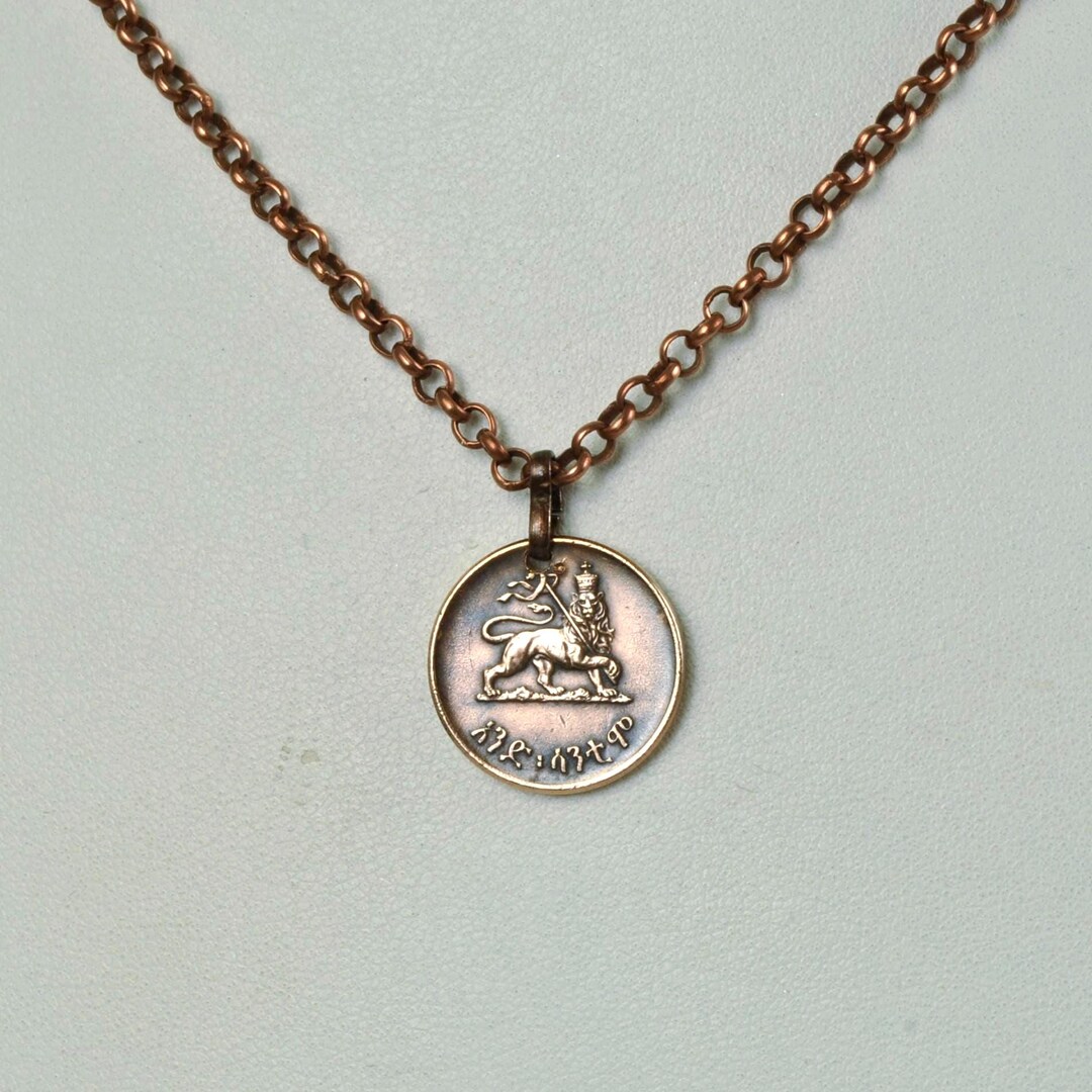 Ethiopia Coin Necklace Lion of Judah 1944 One Santeem - Coin Layer ...