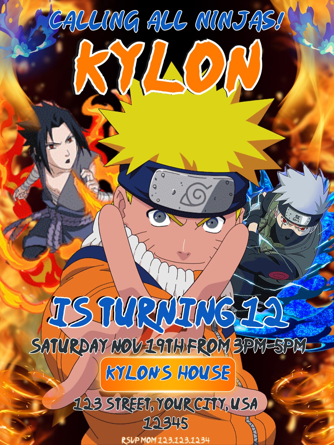NARUTO BIRTHDAY INVITATION - Etsy