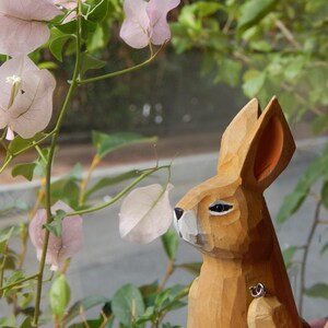 Hand-carved Wooden Hanging-legs Rabbit Figurine rustic Home Decor ...