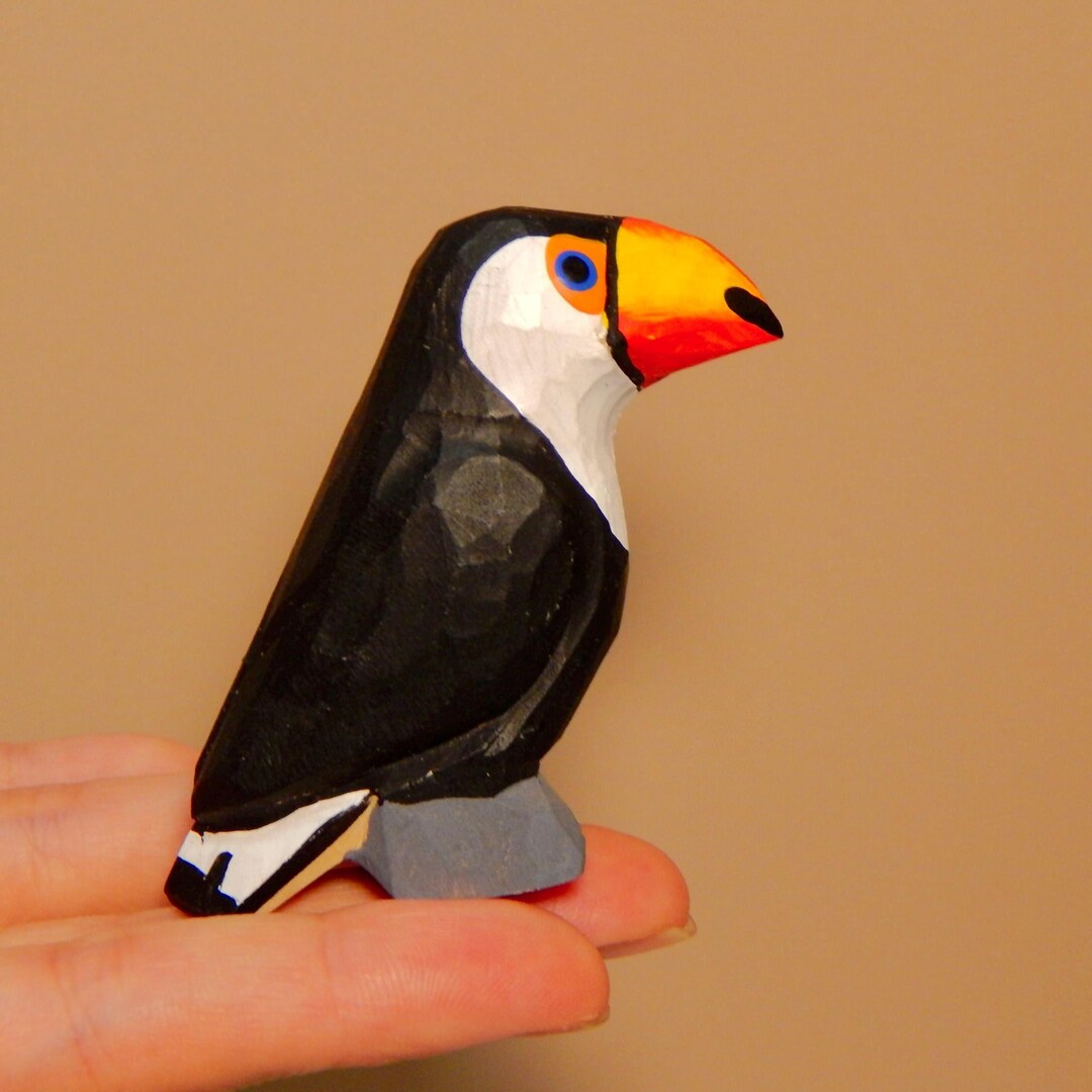 Hand-carved Wooden Toucan Figurine: Rustic Home Decor Christmas ...