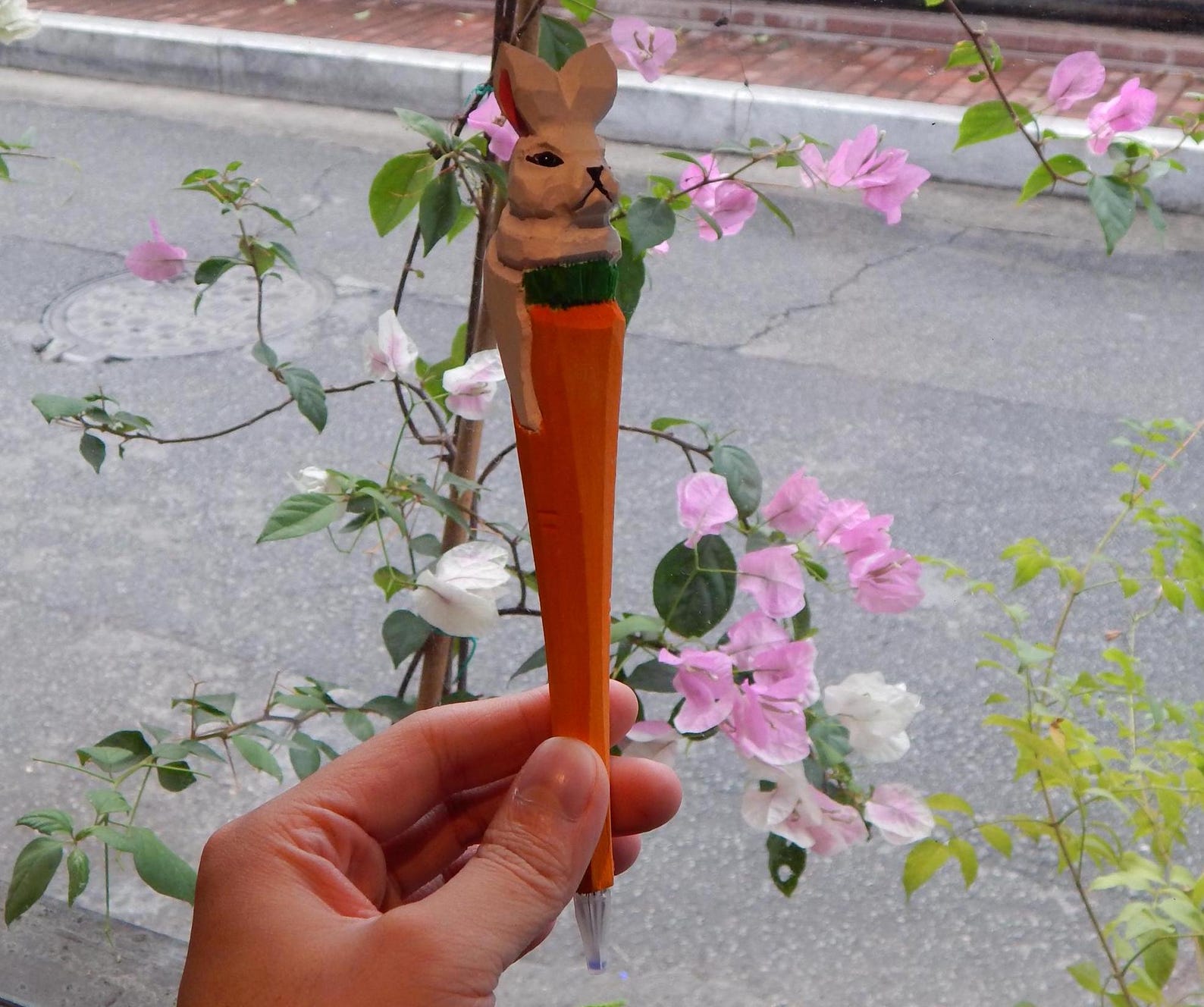 Hand-carved Wooden Rabbit Pen – Birthday Gift for Friend, Personalized ...