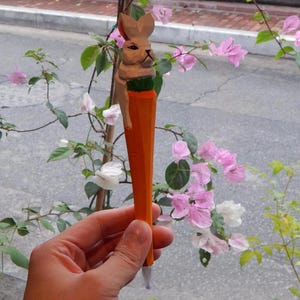 Hand-carved Wooden Rabbit Pen – Birthday Gift for Friend, Personalized ...