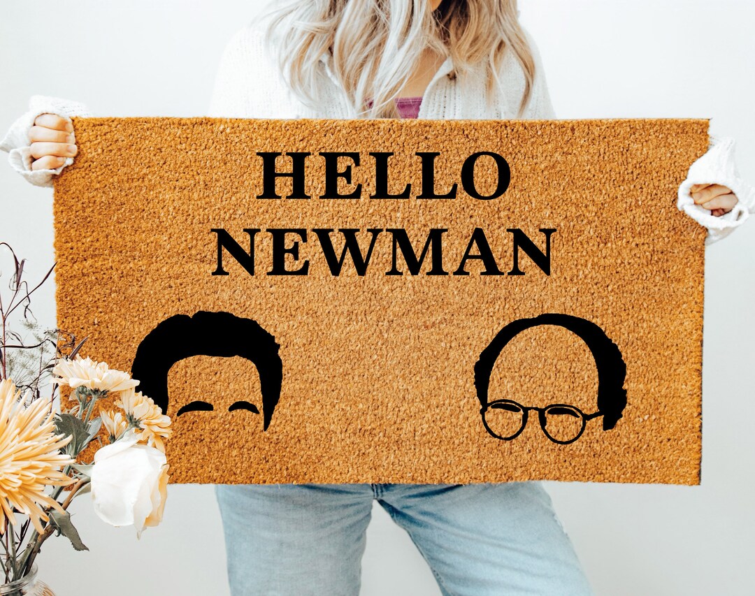 Hello Newman Doormat, the Office Doormat, Flocked Coir Outdoor Welcome Mat, Custom Rug Gift ...