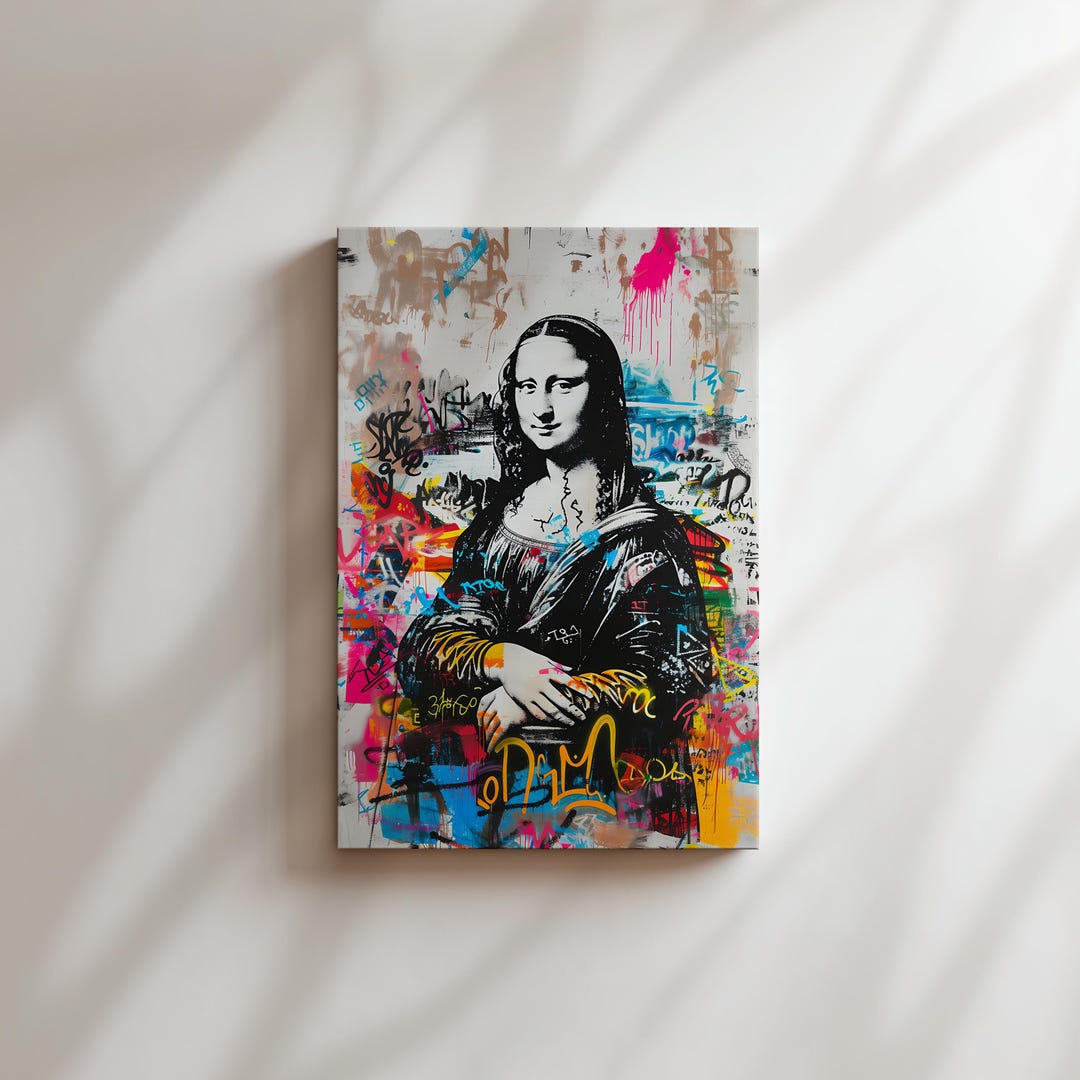 Graffiti Lady Portrait – Street Pop Art Canvas – Urban Colorful Wall ...