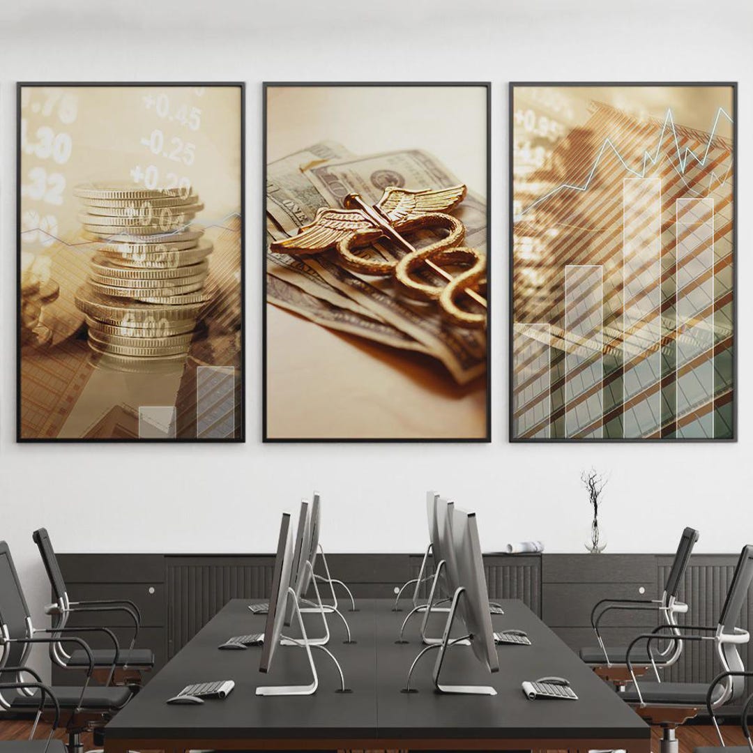 Finance & Accounting Canvas Art Set | Modern Business Office Decor - Etsy