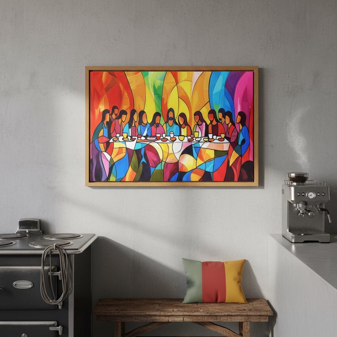 Abstract Holy Supper Mosaic Wall Art | Divine Last Supper Religious ...