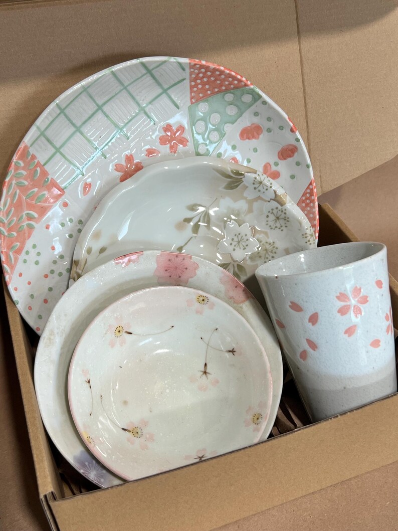 Mystery Mismatched Cherry Blossom Vintage Dinnerware Set | 5 Pieces ...