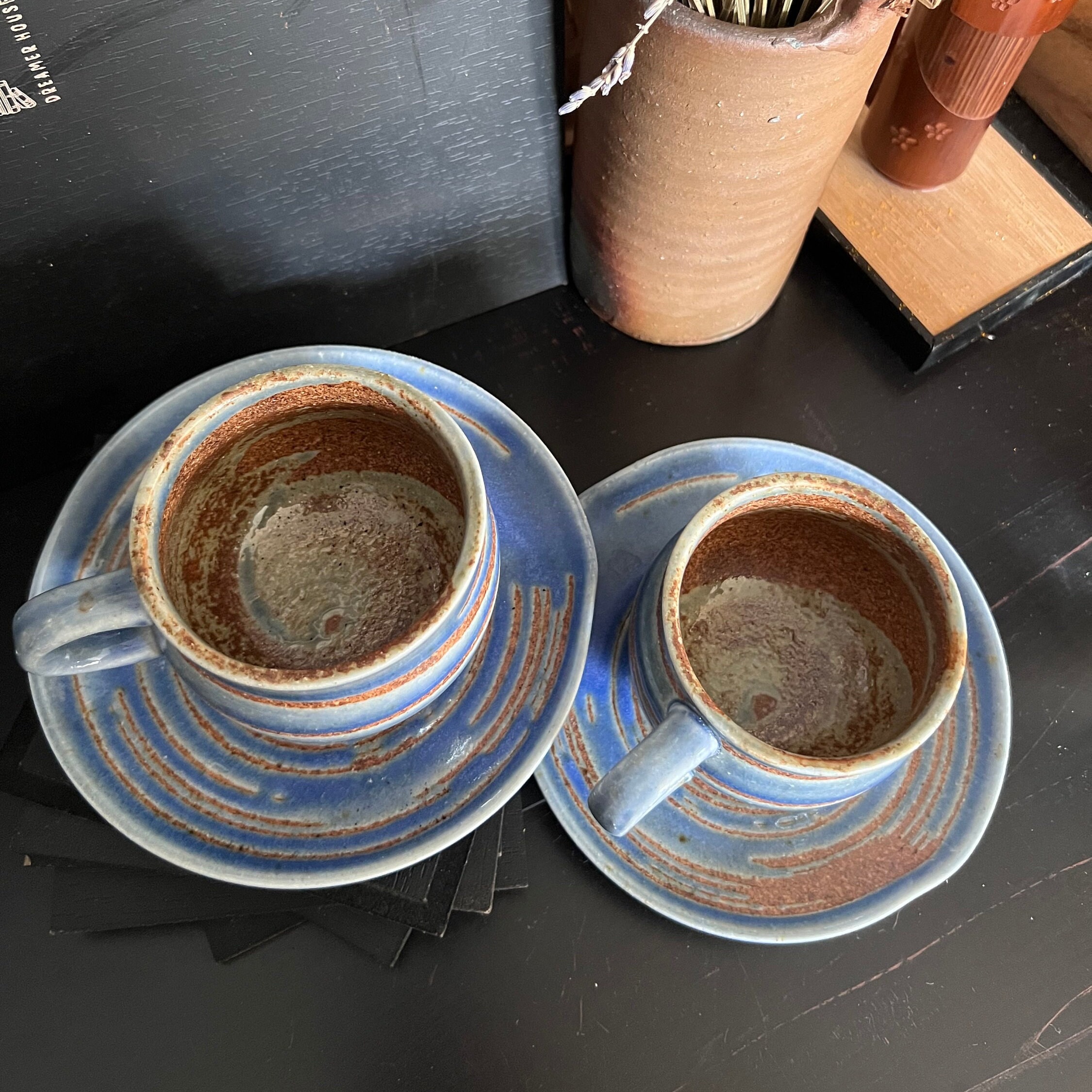 Roundabout Tea-coffee Cups | Set of 2 | Japanese Vintage Pottery ...
