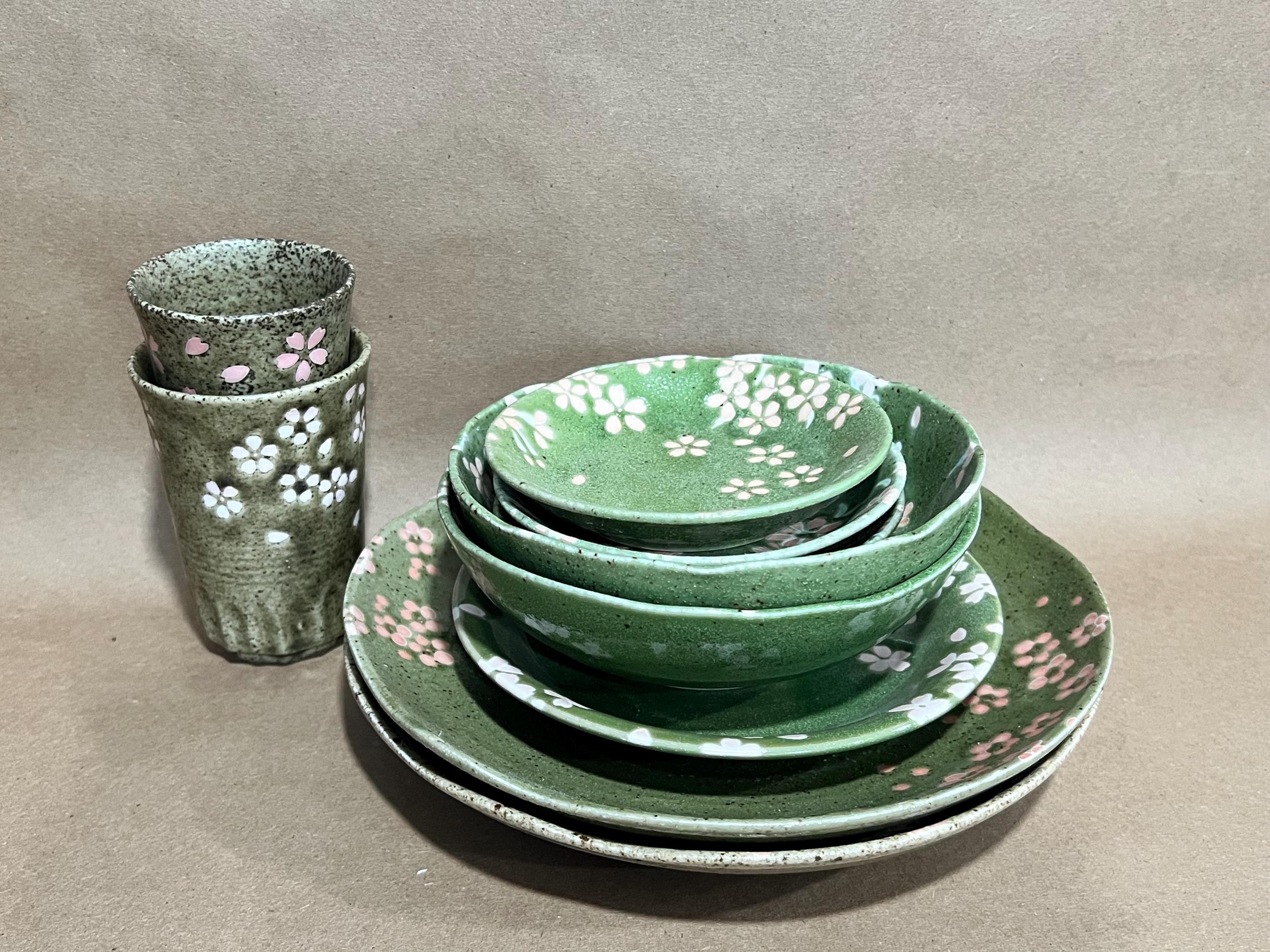 Vintage Mismatched Cherry Blossom Dinnerware Set | Japanese Inspired ...